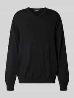 Maerz Regular Fit Strickpullover aus reiner Schurwolle mit V-Ausschnitt