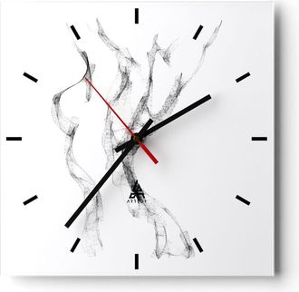 Arttor Modern Wanduhr Frau Körper Nacktheit 30x30cm Quadrat Klein Wand Uhr Glas Analog Zimmeruhren Küche Büro Wohnzimmer Glasuhr Wall Clock Dekoration Design