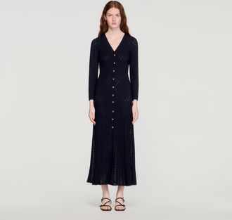 Sandro Robe longue en maille fantaisie