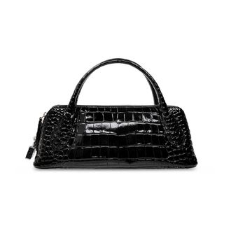 Tory Burch Lock Henkeltasche mit Krokopr&auml;gung - - Bags - Damen - Schwarzk - ONE SIZE