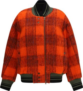 Dries Van Noten Mohair-Blend Oversized Bomber Jacket - Orange