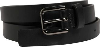 Dolce & Gabbana Homme, Accessoires, Noir, Taille: ONE Size Double Strap Leather Silver Buckle Belt