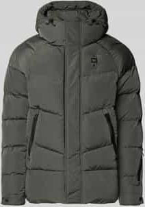 Blauer Steppjacke mit Label-Patch Modell CROWN