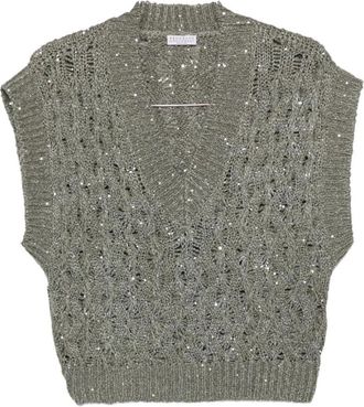 Brunello Cucinelli Femme, Pulls, Gris, Taille: 38 FR Mea371112 C9125 Sweater