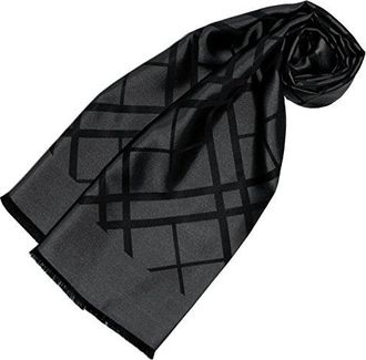 Lorenzo Cana Foulard de 100% soie pour la femme - écharpe damas 25 x 160 cm - tissue jacquard à double épaisseur, léger et noble pour le printemps et lété en anthr