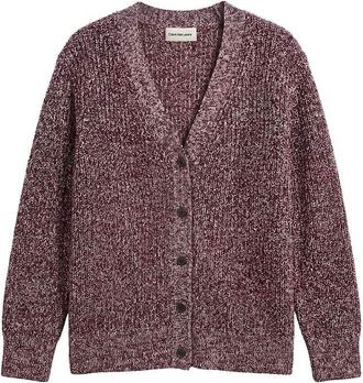 Calvin Klein Jeans Relaxed Moulin&eacute;-Cardigan in Rhododendron-ROT