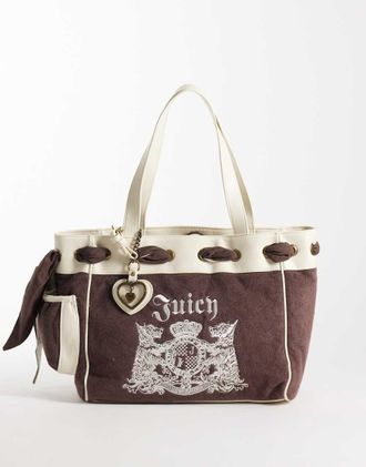 Juicy Couture Daydreamer grand sac port&eacute; &eacute;paule &agrave; double anse avec logo, java-Marron