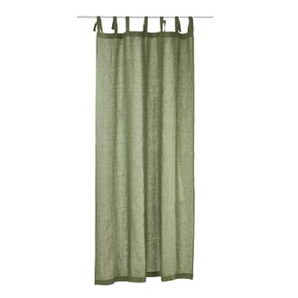 Loberon Gardine Adara, mit Dekorativen Bindeb&auml;ndern, Handgefertigt, Schlichte Eleganz, Klassisches Design, Vorhang, Fensterdekoration, Sichtschutz, Leinen, gr