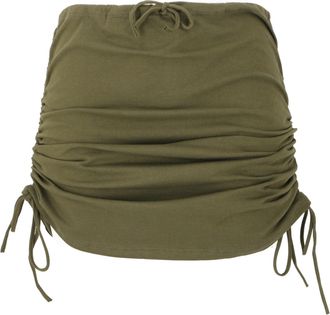 Guru Shop Psytrance Minirock,Tubetop, Elfenrock, Goa Rock, Yoga Rock zum Raffen - Olivgr&uuml;n, Damen, Baumwolle, Size:S