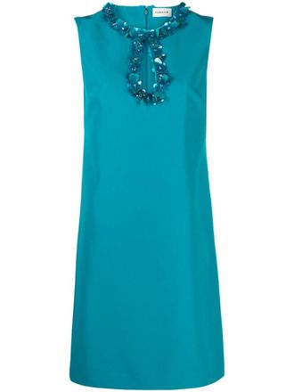 P.A.R.O.S.H. Maxikleid mit blumigen Details - Blau