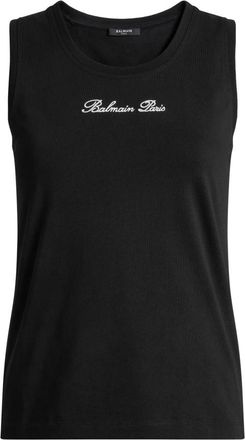 Balmain Femme, Tops, Noir, Taille: 42 FR Paris Tank Top