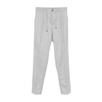 PESERICO Hellgraue Woll-Tapered-Hose - - Trousers - Herren - Grau - 2XL