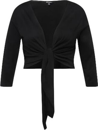 Ulla Popken T- Shirt Bol&eacute;ro Serr&eacute;, Noir, 44 Femme