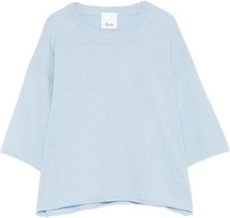 Allude Femme, Pulls, Bleu, Taille: 42 FR T-shirt &agrave; coupe franche