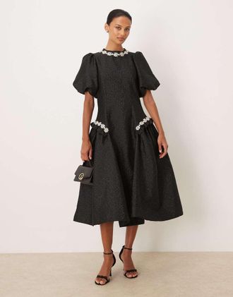Sister Jane Dream Sister Jane - Viola - Robe mi-longue en jacquard - Noir