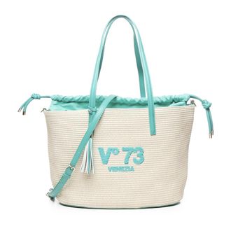 V&deg; 73 Stroh Effekt Tragetasche mit Logo - - Bags - Damen - Beige - ONE SIZE