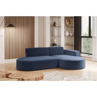 KAISER Modernes L-förmiges Designer-Ecksofa Modena Studio stoff Raven Blau Rechts