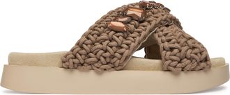 INUIKII Pantoletten Inuikii Woven Stones 1004.003.0073 Hellbeige