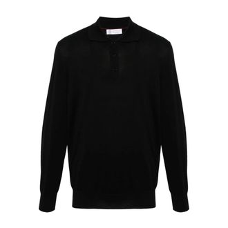 Brunello Cucinelli Homme, Tops, Noir, Taille: 3XL Polo Chemises