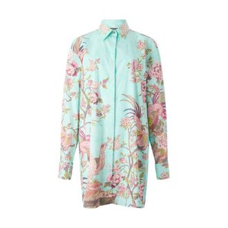 Roberto Cavalli Hemd Kleid mit naturalistischem Muster - - Dresses - Damen - Mehrfarbig - S