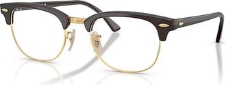 Ray-Ban Clubmaster Optics Havana Rot Fassung Klar Glas 51-21
