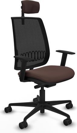 Piqueras y Crespo Ergonomischer Drehstuhl mit Alarm-Armen, h&ouml;henverstellbarer Lendenwirbelst&uuml;tze und h&ouml;henverstellbarem Kopfteil und Neigungsverstellung. Ausgestattet m