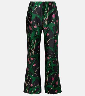 La DoubleJ High-Rise-Schlaghose Hendrix aus Jacquard