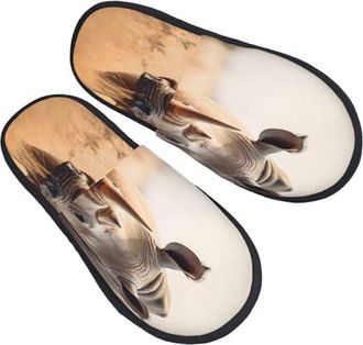 Generic Rhinoc&eacute;ros Animal Homme Femme Slippers Chaud Chaussons Peluche Pantoufles Pour Maison Hiver Int&eacute;rieur L