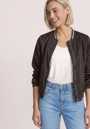 Street One Blouson STREET ONE, Damen, Gr. 34, braun (schwarz coffee), Stoff, Obermaterial: 74% Viskose, 26% Polyester. Futter: 100% Polyester, unifarben, regular