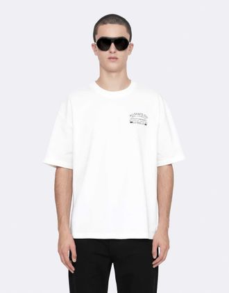 AllSaints Echo Kurzarmshirt mit Rundhalsausschnitt in Optikwei&szlig;