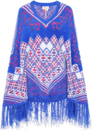 Izia Poncho Frauen cremewei&szlig; mehrfarbig