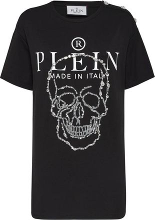 Philipp Plein Femme, Tops, Noir, Taille: 36 FR T-Shirt Col Rond