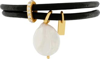 Dansk Copenhagen Perlen-Lederarmband mit Goldplattierung - - Accessories - Damen - Schwarzk - ONE SIZE