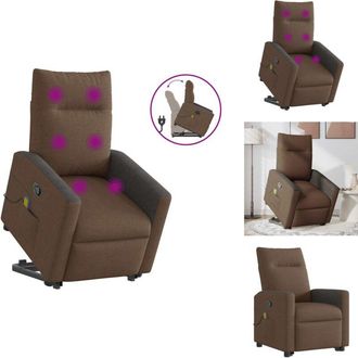 vidaXL Massagesessel mit Aufstehhilfe Braun Stoff - Massagesessel Mit Aufstehhilfe - Massagesessel - Relaxsessel - Sessel