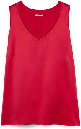 Fiorella Rubino Femme, Tops, Rouge, Taille: 42 FR Top bi-mati&egrave;re &agrave; col en V