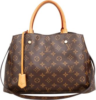 Louis Vuitton Crossbody Bags - Louis Vuitton Canvas Monogram Montaigne MM Handbag - Gr. unisize - in Braun - f&uuml;r Damen