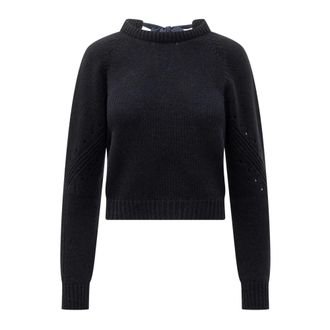 Semicouture Lang&auml;rmliger Kaschmirpullover - - Knitwear - Damen - Blau - L