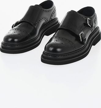 Dolce & Gabbana Monk-Strap-Schuhe DAY CLASSIC aus Leder mit Brogue-Details Dolce & Gabbana