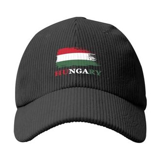 Generic Casquette Baseball,Brosse en Velours Côtelé avec Drapeau Hongrois,Casual Casquette Trucker Classic Snapback Hat pour Eté Camping Cyclisme