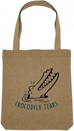 Fabulous Sac Shopping Tote Bag Aspect Lin - Crocodile Tears Original Drawing Illustration - Sac de Courses Toile Epaisse 360g Beige Naturel Cabas Port&eacute; Epaule 