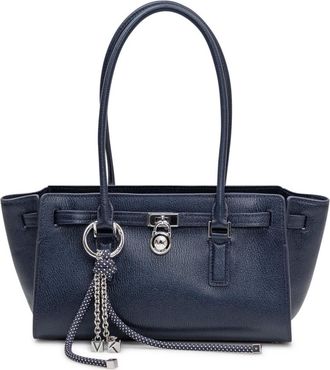 Michael Kors Femme, Sacs, Bleu, Taille: ONE Size Hamilton Moderne Small Leather Satchel