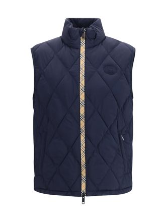 Burberry Mens Down Vest Navy Outer: Polyamide Padded & Jackets