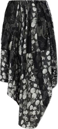 Maison Margiela Femme, Jupes, Gris, Taille: 36 FR Jupe asym&eacute;trique drap&eacute;e &agrave; fleurs
