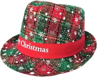 Generic Chapeau Fedora de No&euml;l - Pull fedora classique pliable - Couvre-chef festif doux pour hommes, femmes, adolescents, f&ecirc;te de famille, gagnant, vacances,