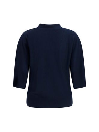 Lisa Yang Womens Norie Sweater Navy Kashmir-Capra Hircus Kashmir/capra