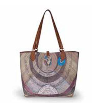 Gattinoni Gattinoni Sac femme Planetarium Shopping Bag S Réversible Bronze Classique Bronze Vert militaire Wilde Tabac Brun Beige, Tabac Wilde