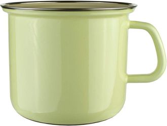 Riess 0271-006, Topf mit Chromrand 16, CLASSIC - BUNT/PASTELL, Farbe Gelb, Durchmesser 16 cm, Höhe 14.2 cm, Inhalt 2 Liter, Emaille, Induktion