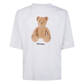 Palm Angels Homme, Tops, Blanc, Taille: S Bear In Mind Over Tee
