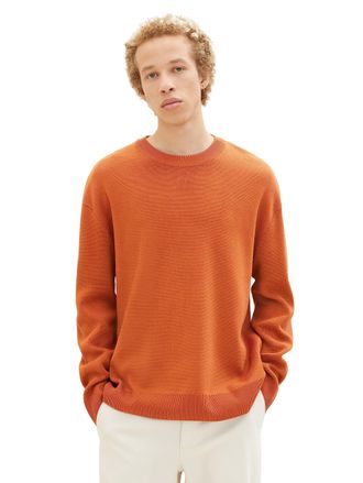 Tom Tailor Herren Loose Fit Crew-Neck Strick-Pullover