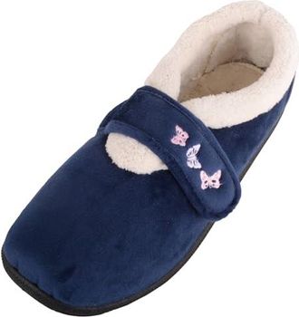 Absolute Footwear Pantoufles confortables à enfiler pour femme, bleu marine, 38 EU